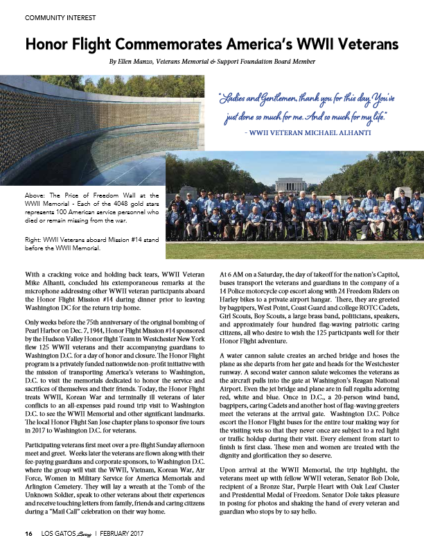 Honor Flight - Veterans Memorial and Support Foundation